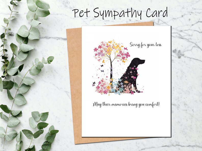 Pet Sympathy Card Dog Loss of Pet Condolences for Loss of Dog ...