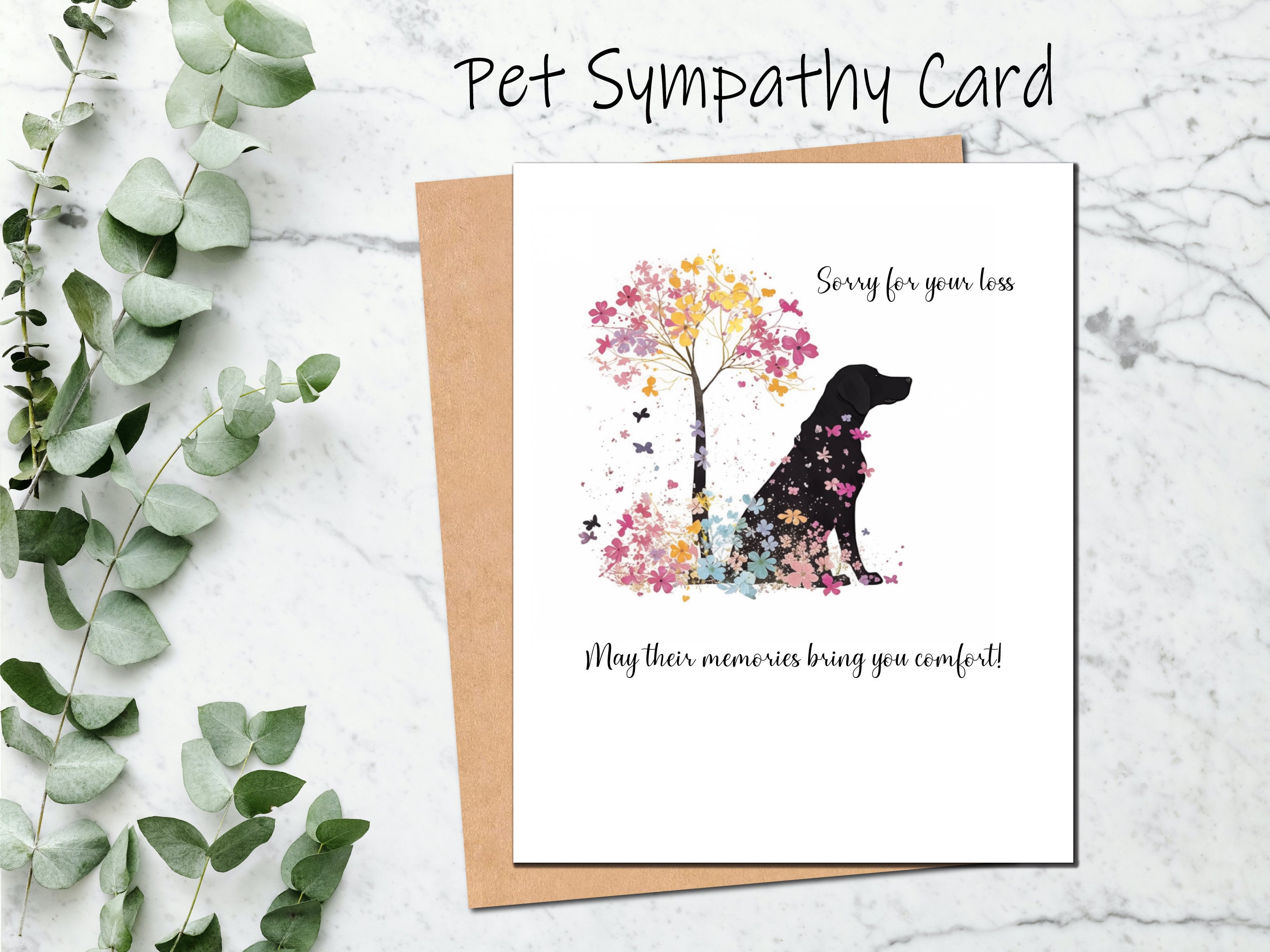 Pet Sympathy Card Dog Loss of Pet Condolences for Loss of Dog ...