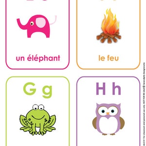 French Alphabet Flash Cards - A-Z | Educational | Pre-school | Digital ...