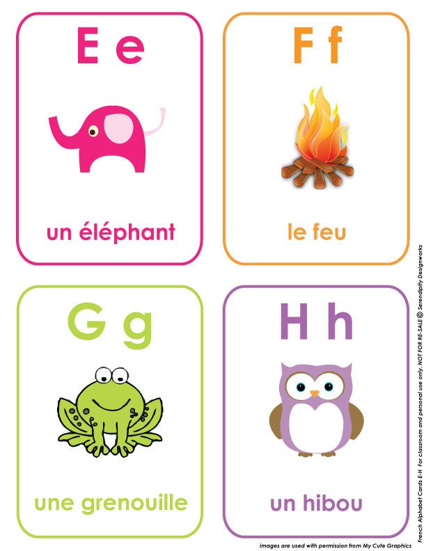 French Alphabet Flash Cards - A-Z | Educational | Pre-school | Digital ...