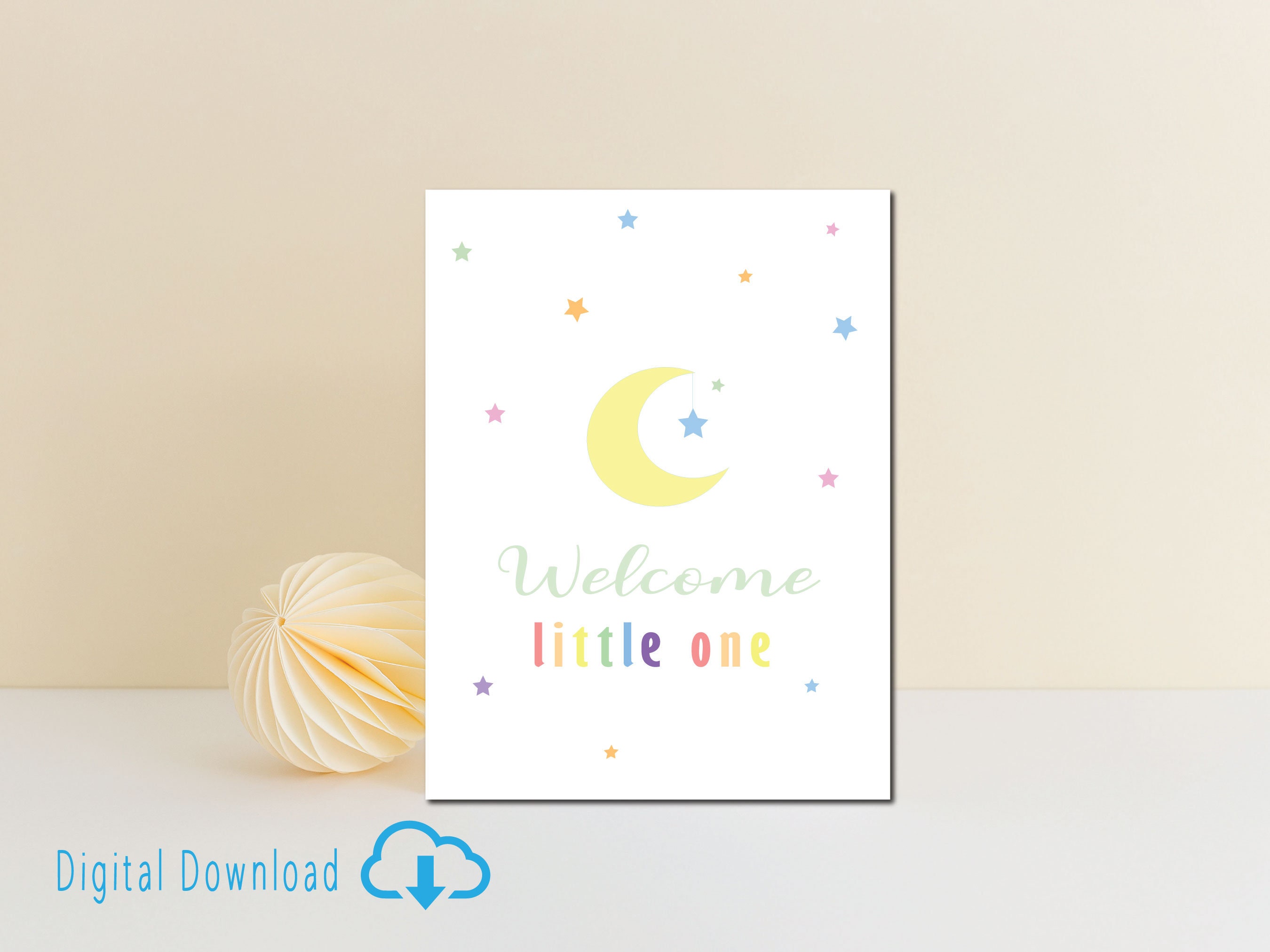 Printable Welcome Baby Card New Baby Congratulations Card for Newborn ...