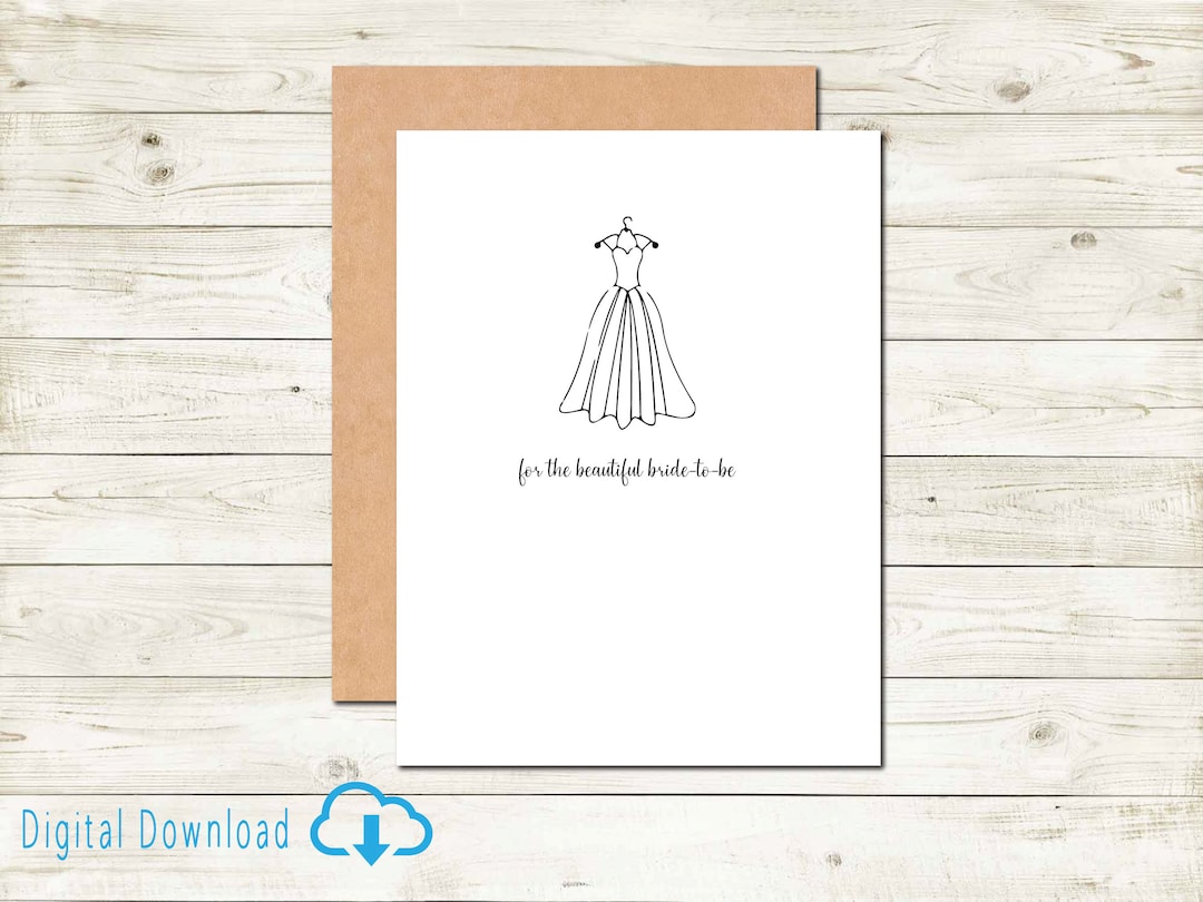 Printable Bride to Be Card Digital Download Card for Bridal Shower Card ...