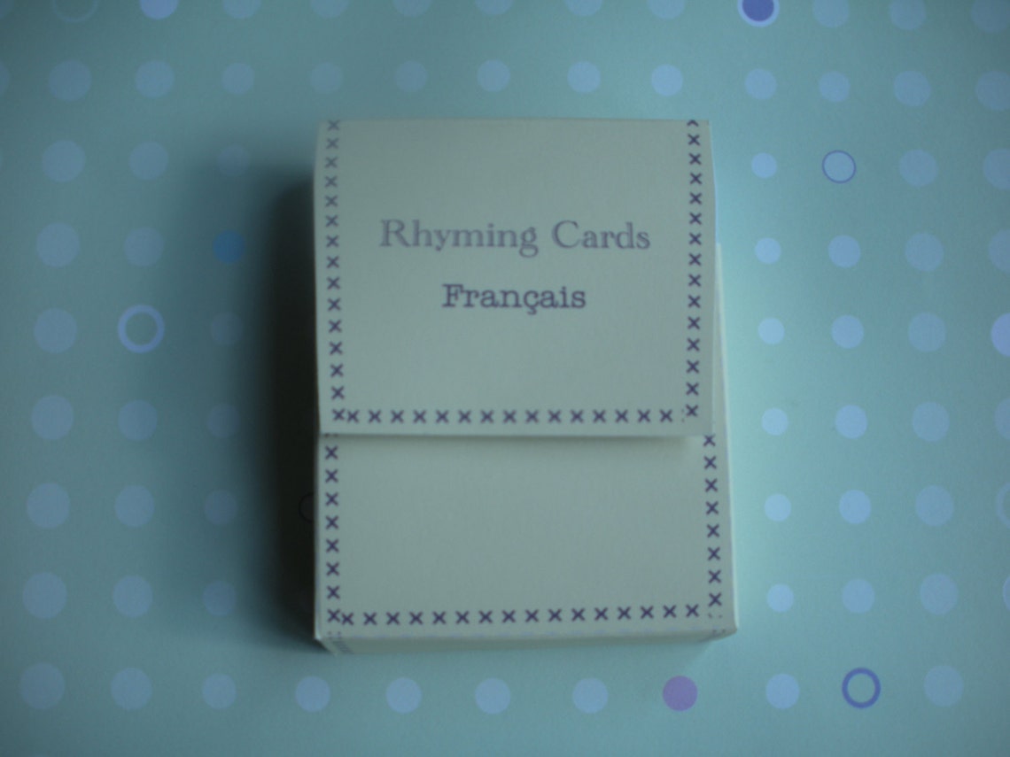 French Rhyming Flash Cards, Set of 48 Digital Download Printable ...