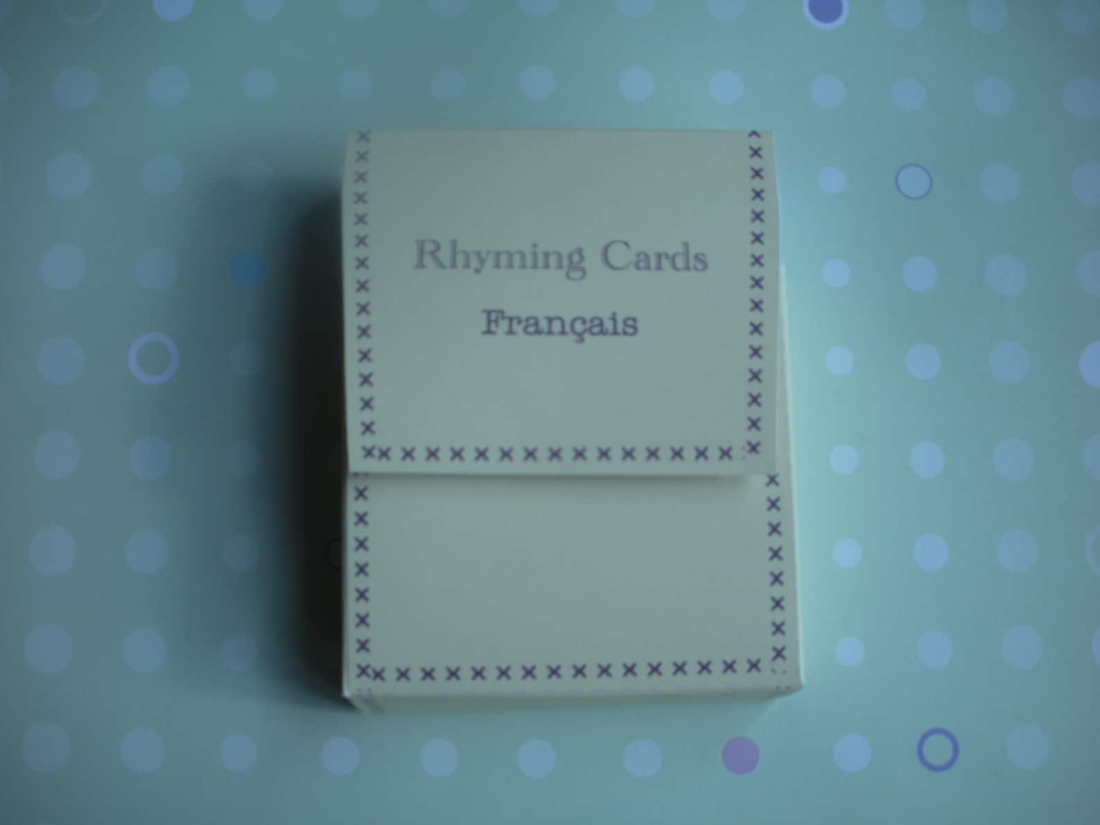 French Rhyming Flash Cards, Set of 48 Digital Download Printable ...