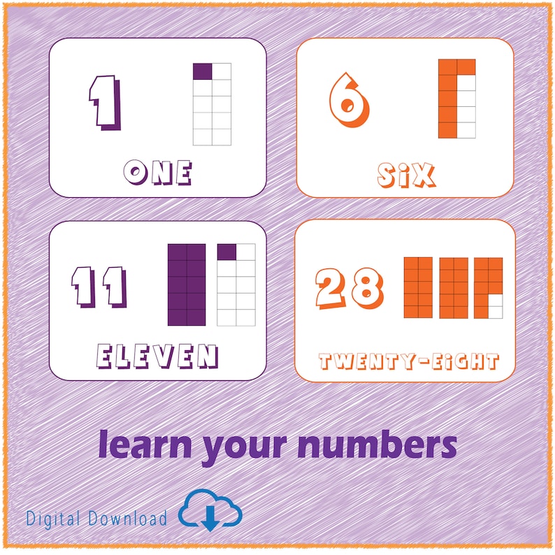 English Number Cards 1-30 Power 10 Digital Download and - Etsy