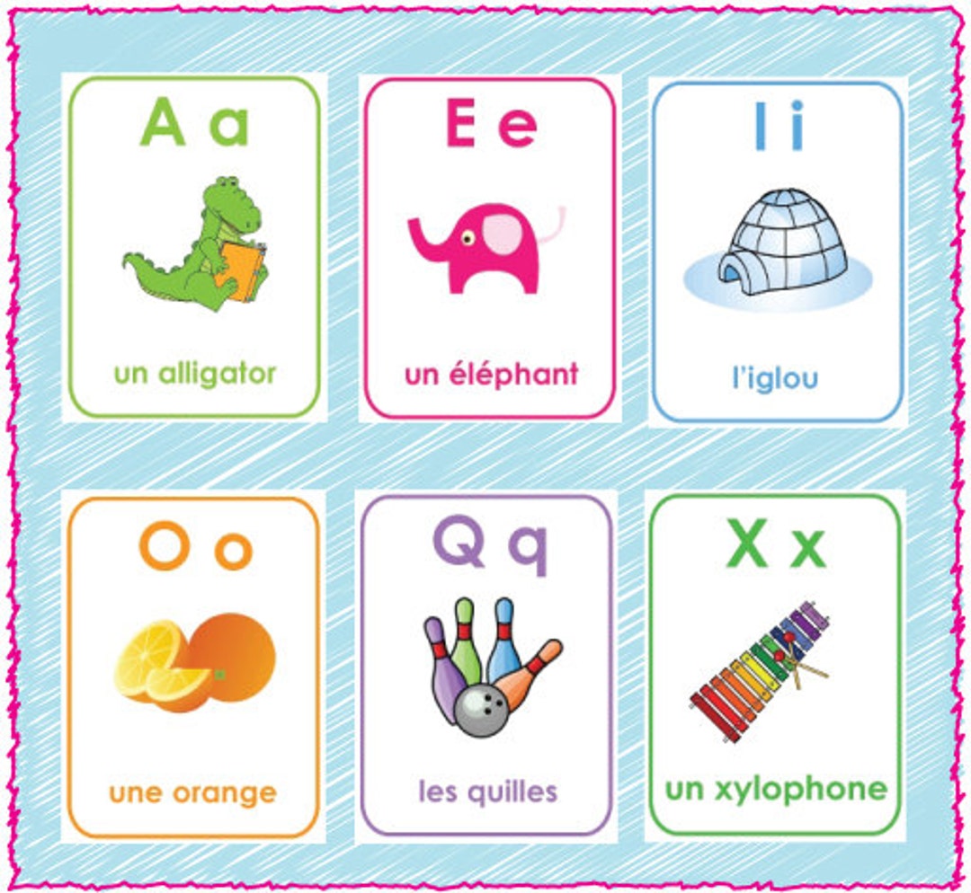 French Alphabet Flash Cards - A-Z | Educational | Pre-school | Digital ...