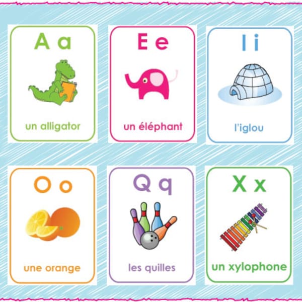 French Alphabet Flash Cards A-Z Digital Download and Printable From ...