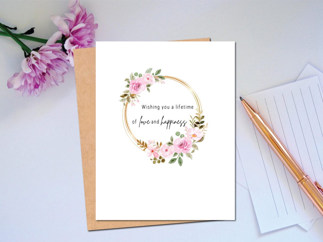 Bridal Shower Card for Bride-to-be Wishing You a Lifetime of Happiness ...