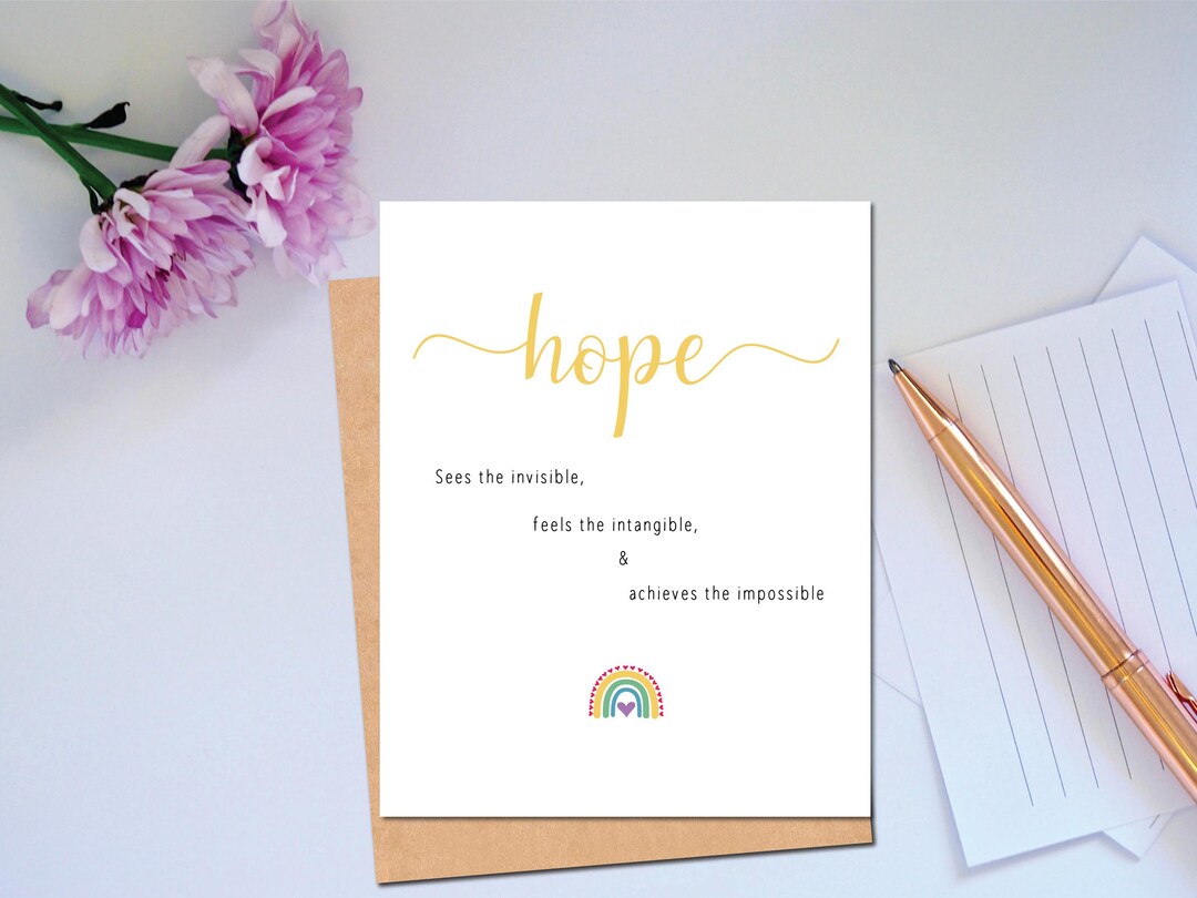 Positive Hope Card Thoughtful Card for Encouragement and Support ...