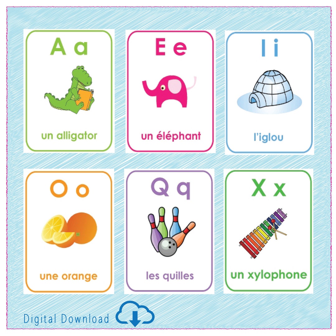 French Alphabet Flash Cards A-Z Digital Download and Printable From ...