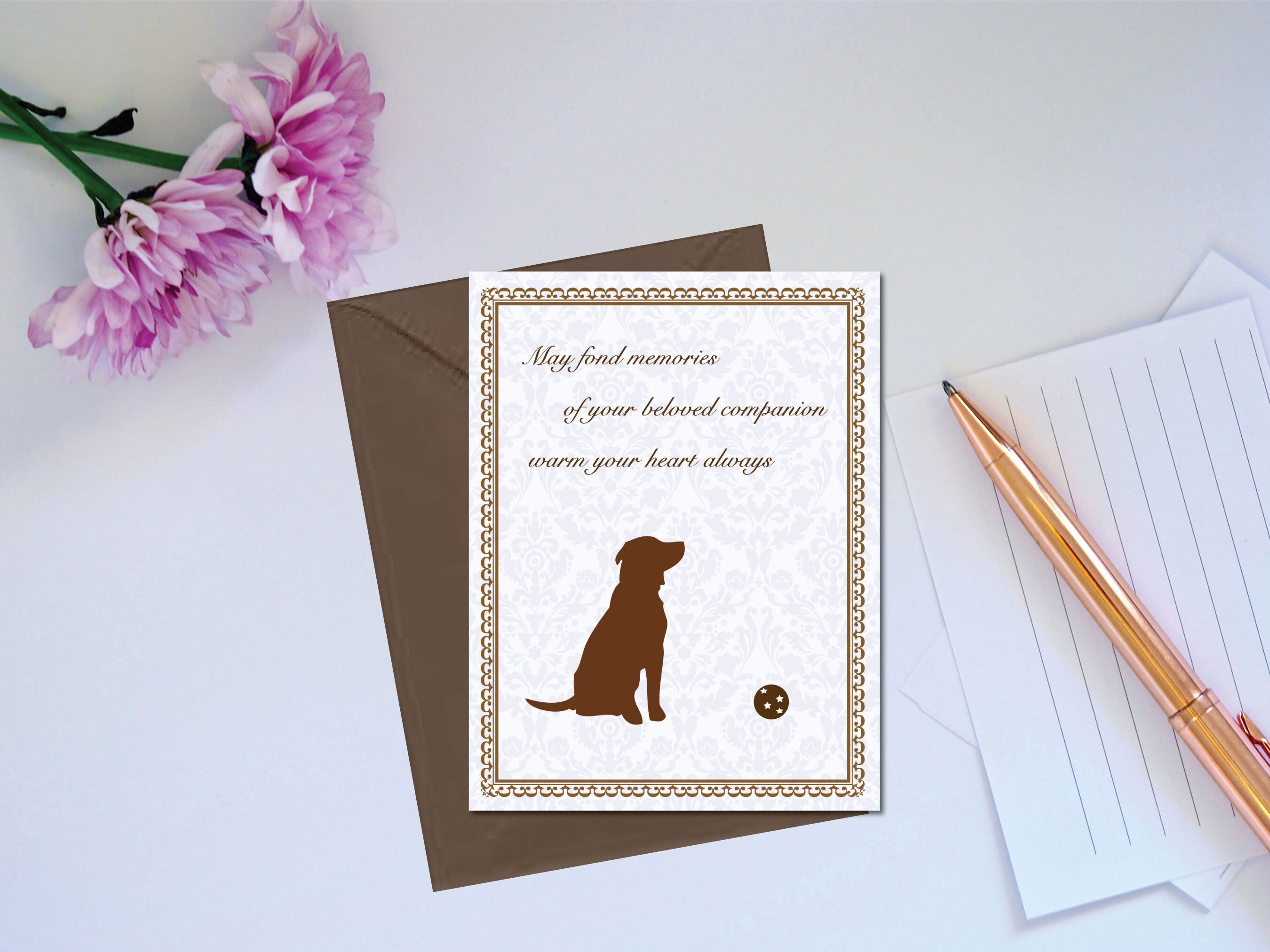 Dog Pet Sympathy Card Loss of Pet Condolences for Loss of Dog ...