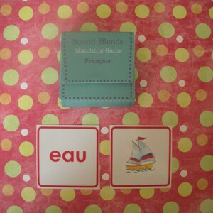 French Sound Blend Flash Cards Set of 48 Phonemes Matching Game Digital ...