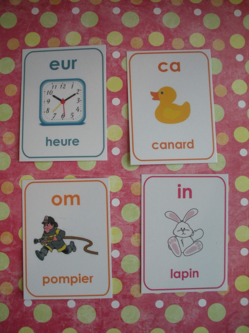 French Sound Blend Flash Cards Set of 24 Digital Download Printable ...