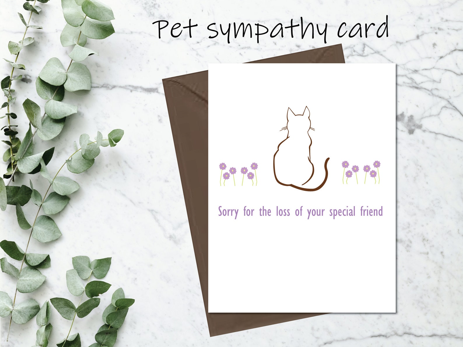 Cat Loss Sympathy Card Loss of Pet Condolences for Loss of Cat ...
