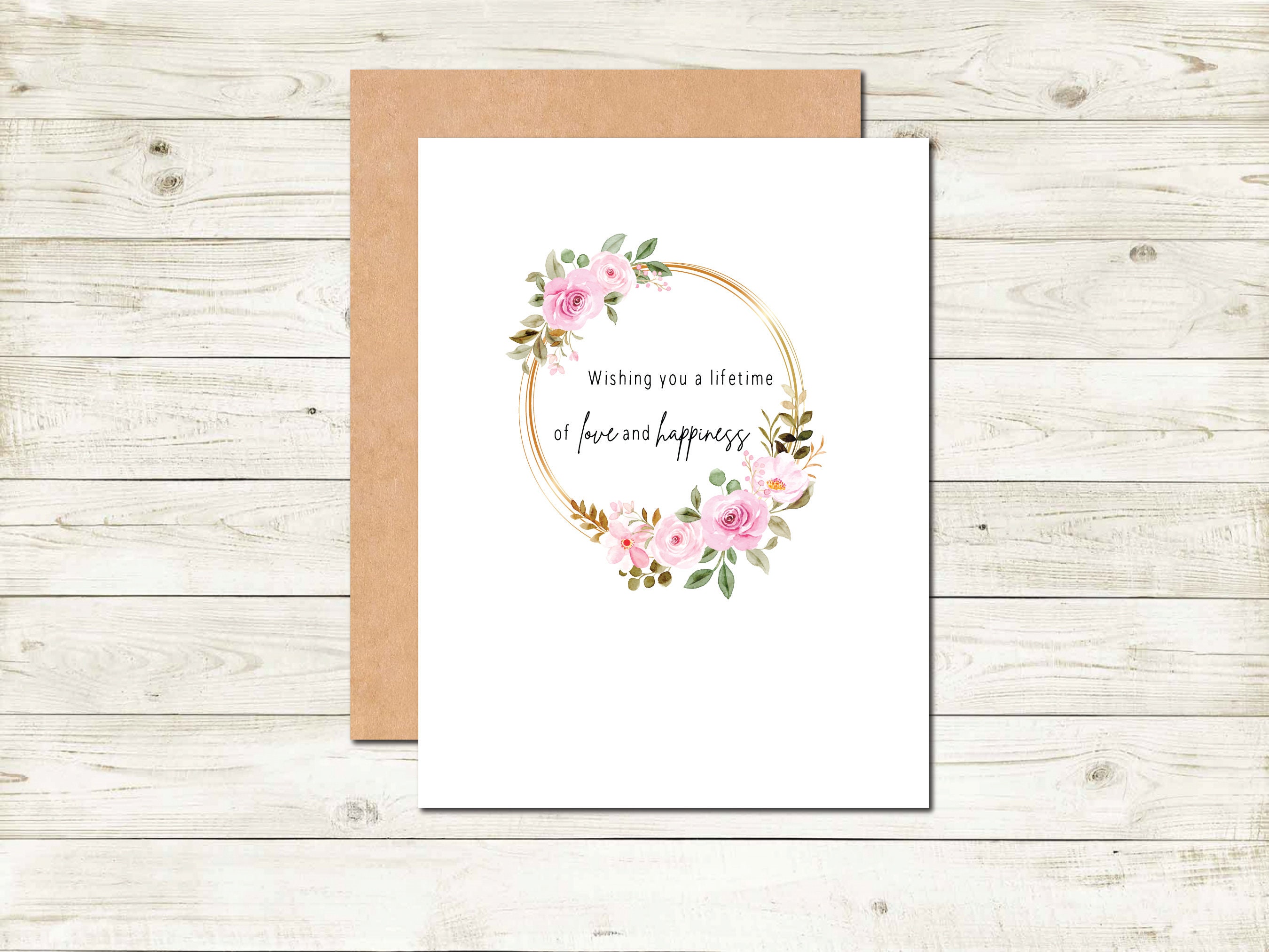 Bridal Shower Card for Bride-to-be Wishing You a Lifetime of Happiness ...