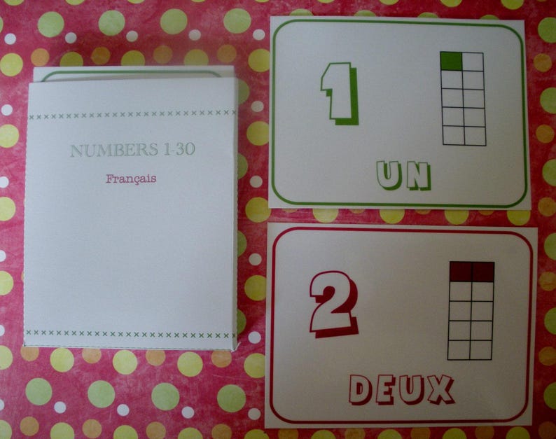 French Number Flash Cards Printable 1–30: Bilingual Primary Math Cards ...