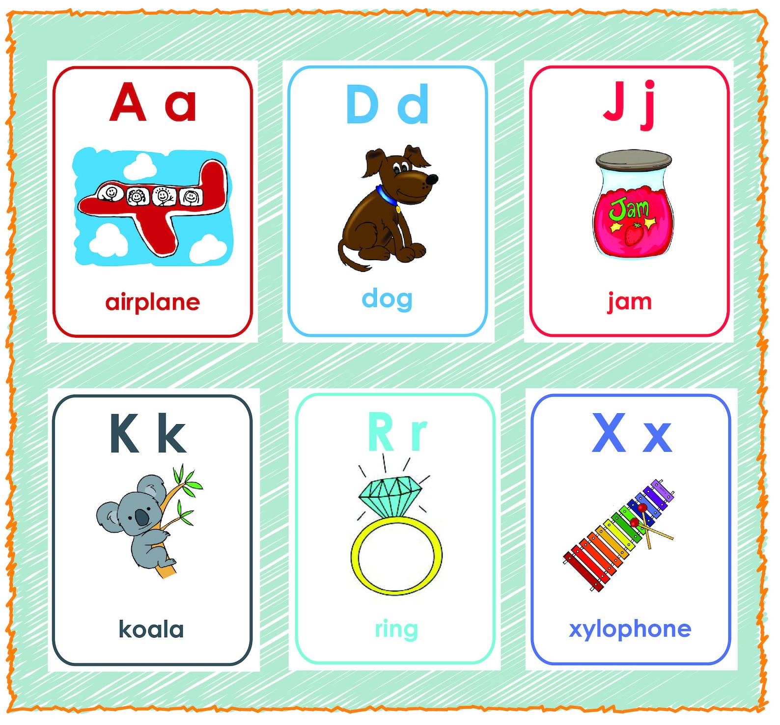English Alphabet Flash Cards - A-Z Educational Pre-school Early Learner ...