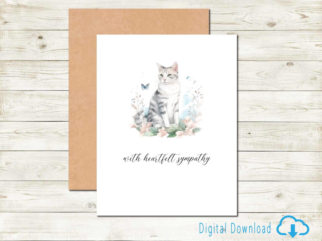 Printable Pet Sympathy Card – Cat Loss Card Sorry for Your Loss ...