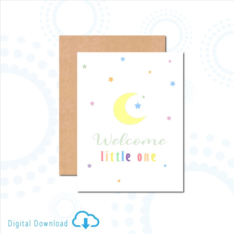 Printable Welcome Baby Card New Baby Congratulations Card for Newborn ...