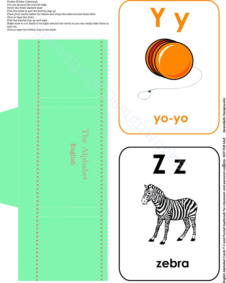 English Alphabet Flash Cards - A-Z Educational Pre-school Early Learner ...