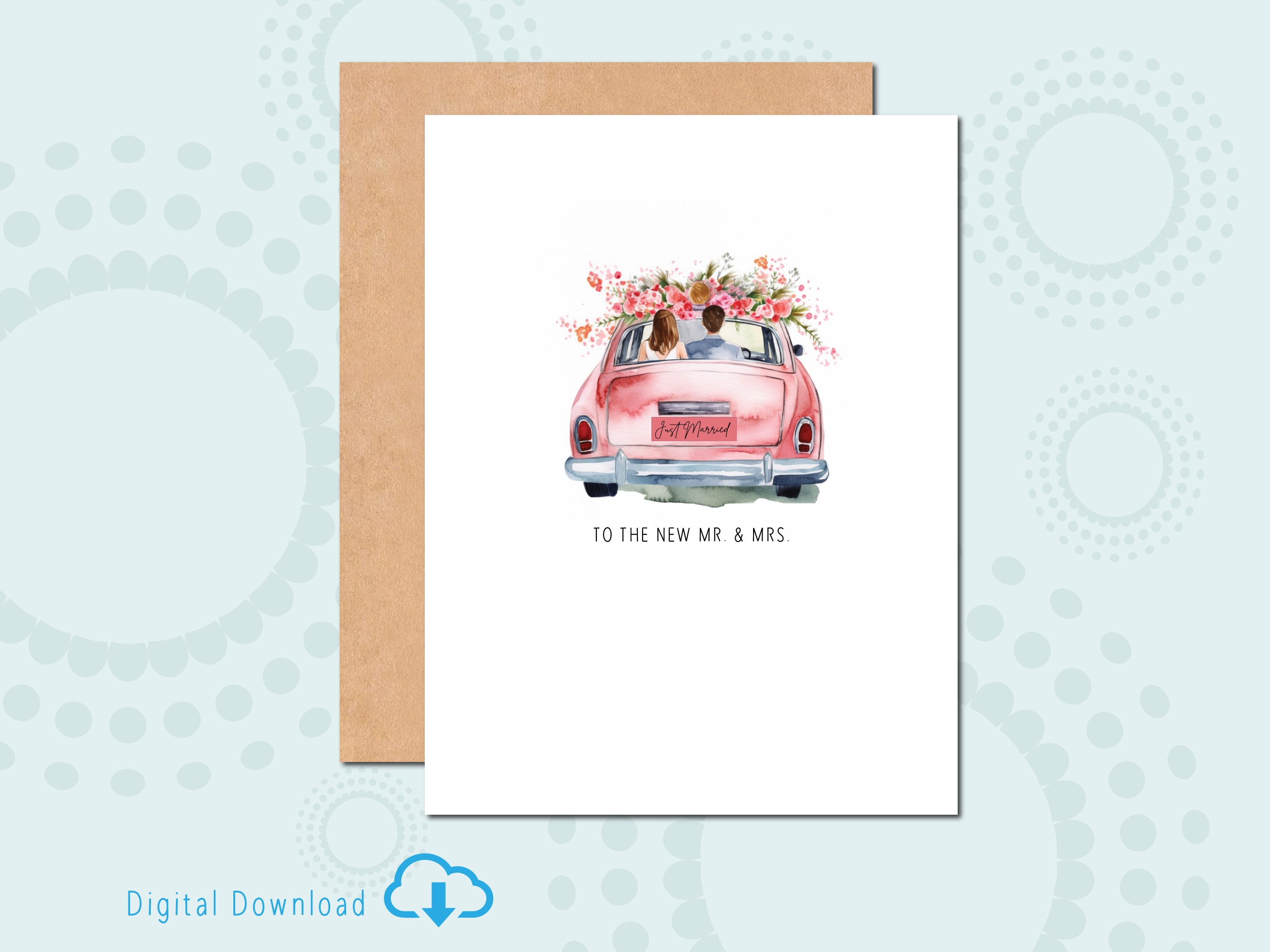 Printable Wedding Card Digital Download Card for Couple on Wedding Day ...