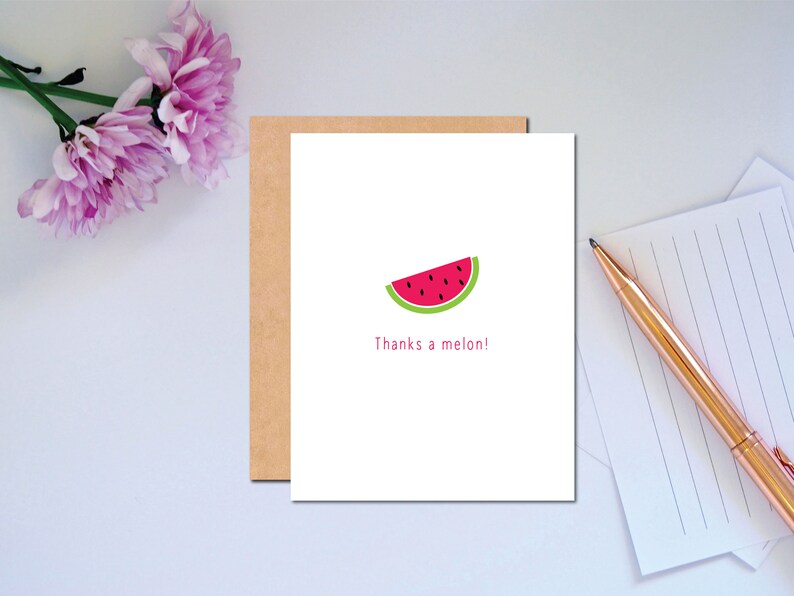 Printable Thank-you Card Watermelon Digital Download Card With Thanks a ...