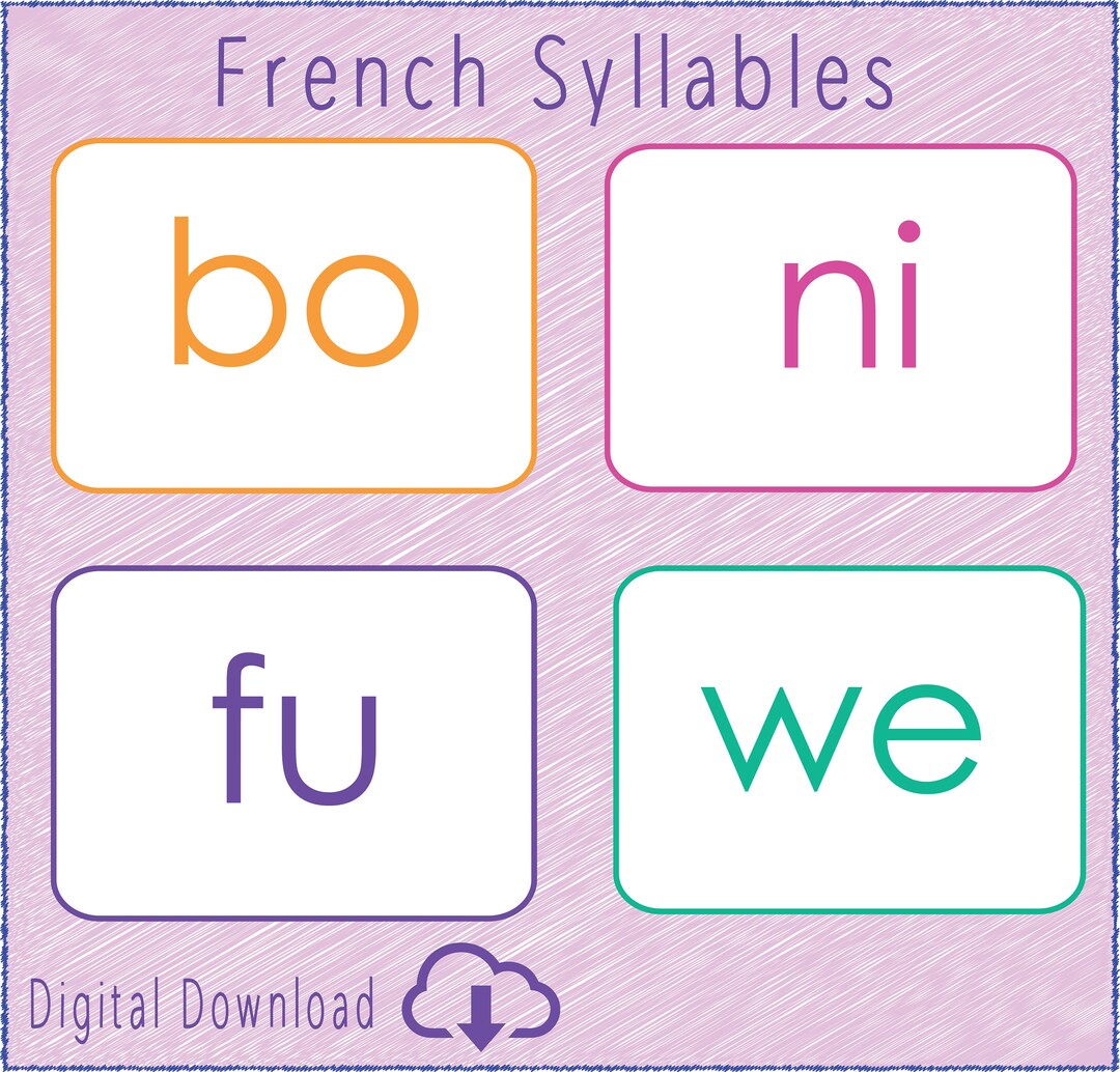 French Syllable & Vowel Sound Flash Cards, Set of 9 Sounds AND Set of ...