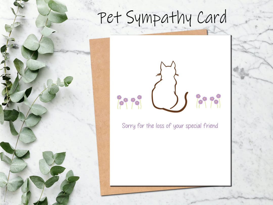 In Loving Memory: Cat Memorial Card for a Furry Friend Loss of Cat ...
