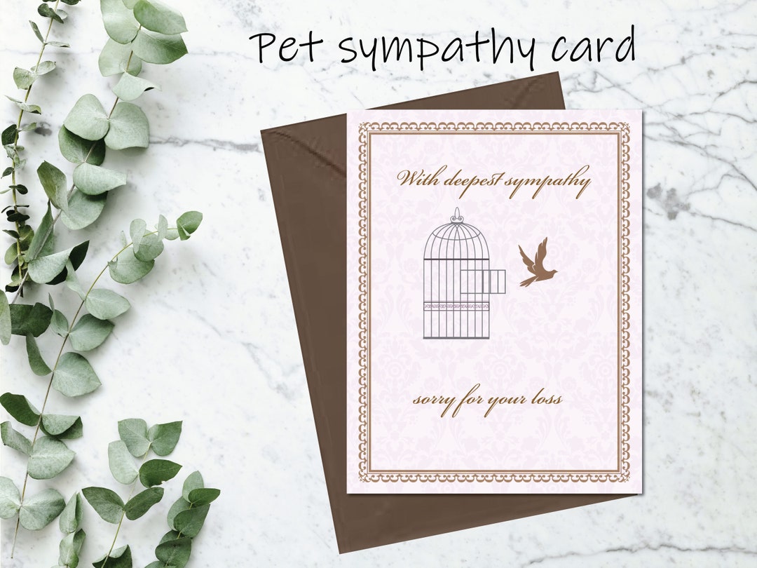 Bird Sympathy Card Loss of Bird Condolences for Loss of Bird ...