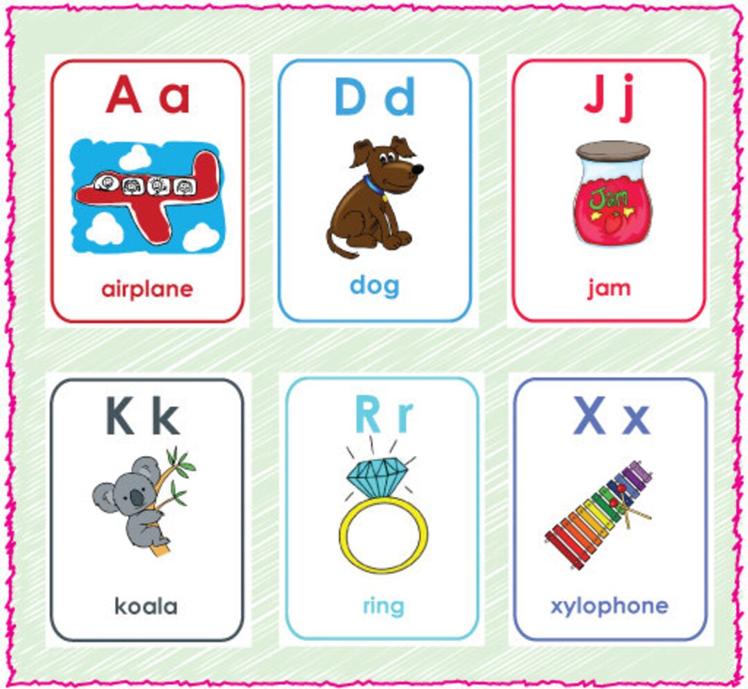 English Alphabet Flash Cards - A-Z Digital Download Fun to Learn ...