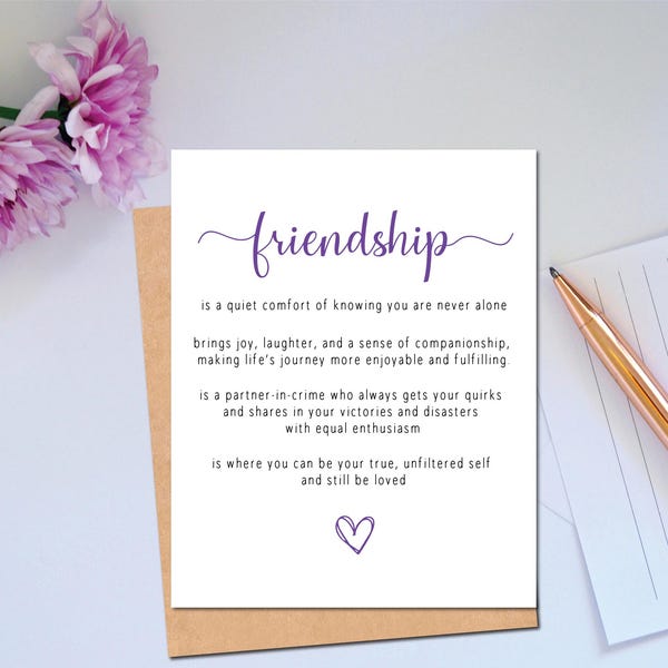 Friendship Card - Etsy