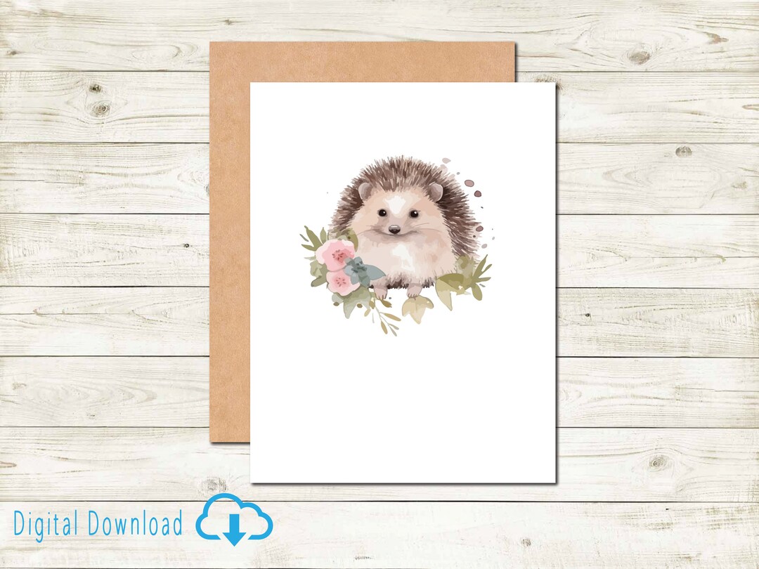 Woodland Series Hedgehog Note Card for Any Occasion Stationery Wildlife ...