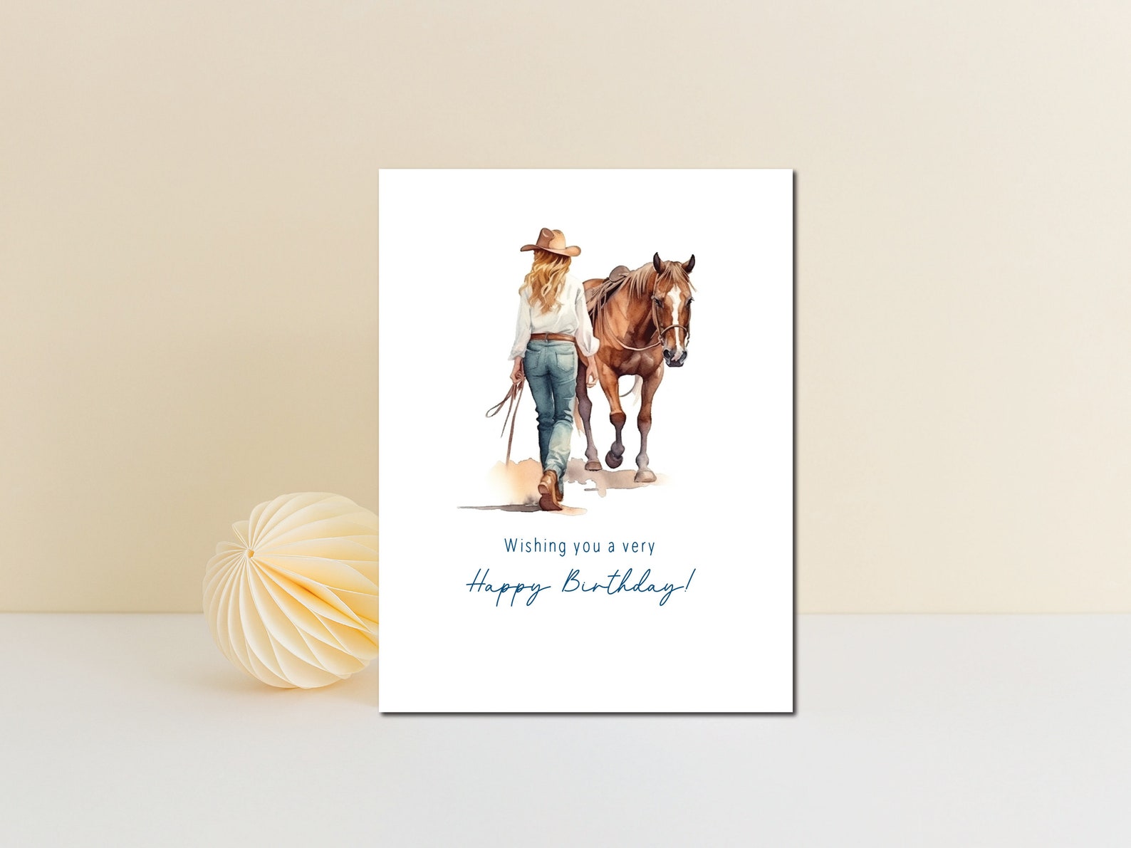 Cowgirl Birthday Card for Happy Birthday Wishes Special Horse Lover ...