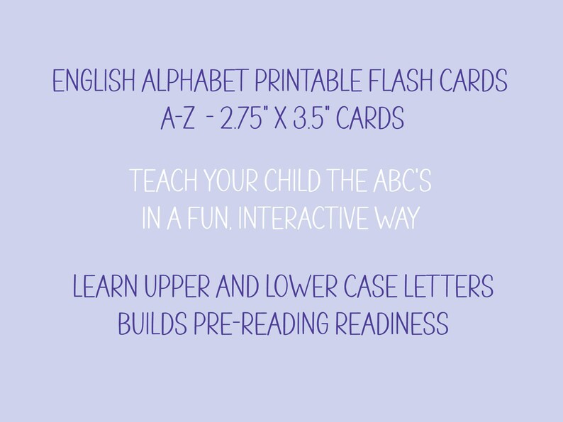 English Alphabet Flash Cards - A-Z Educational Pre-school Early Learner ...