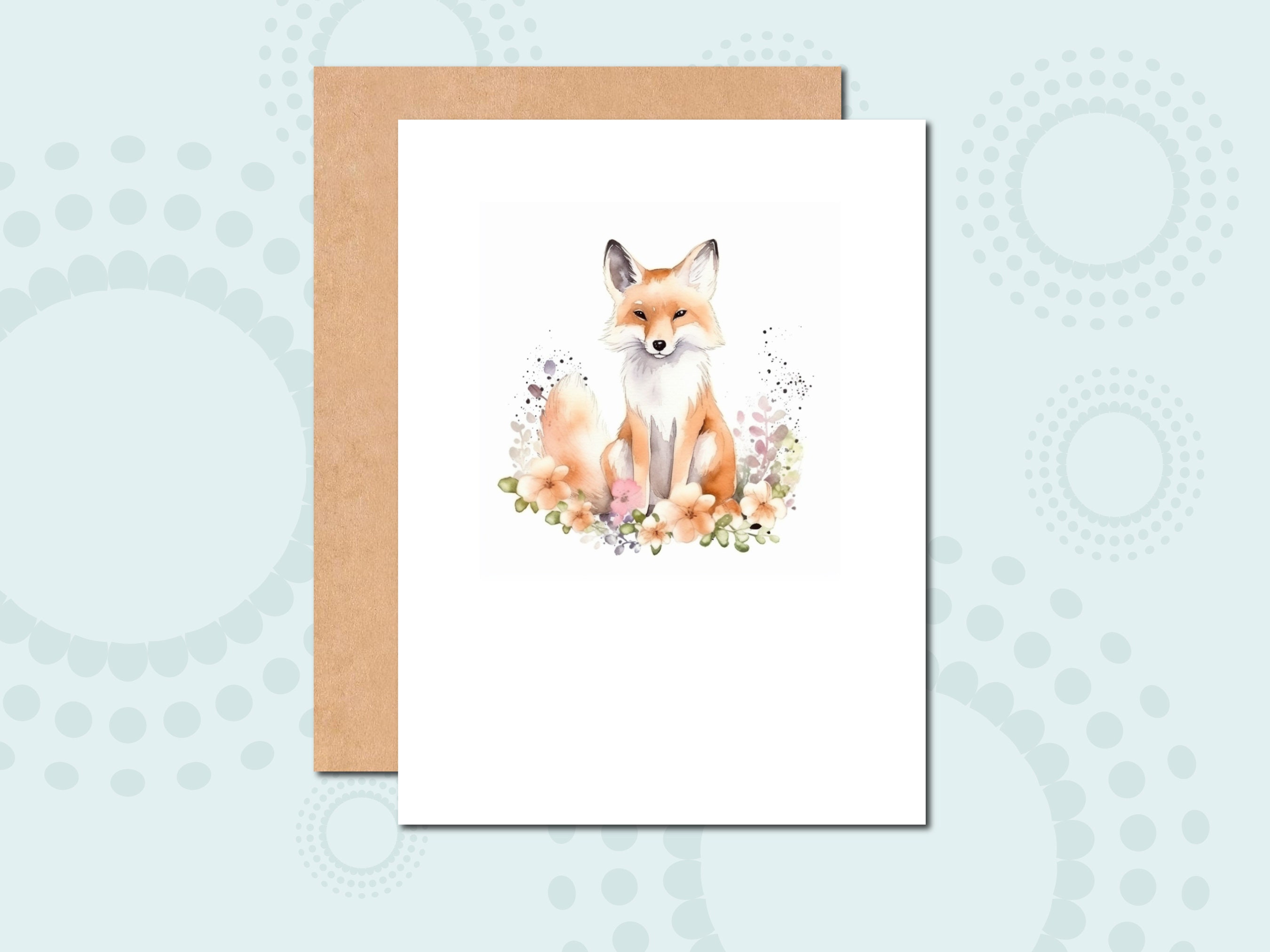 Woodland Series Cute Fox Card Everyday Note Card for Any Occasion ...