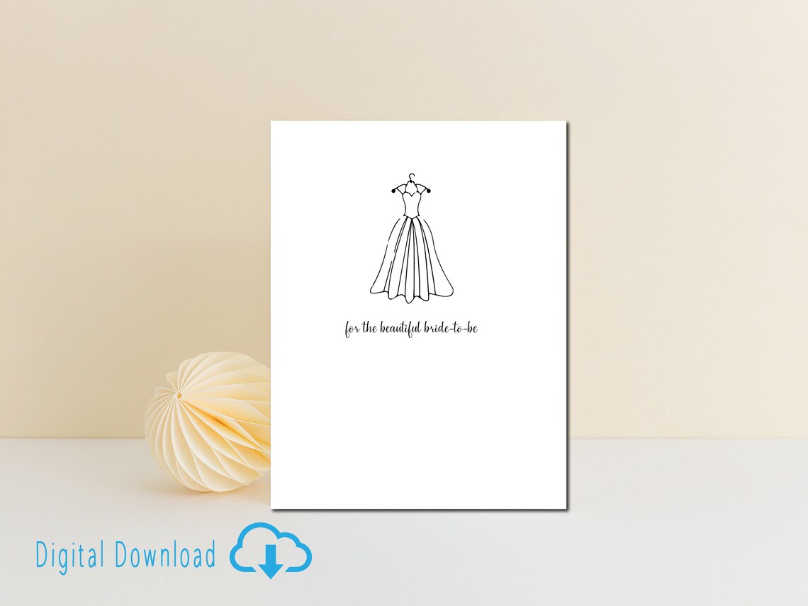 Printable Bride to Be Card Digital Download Card for Bridal Shower Card ...