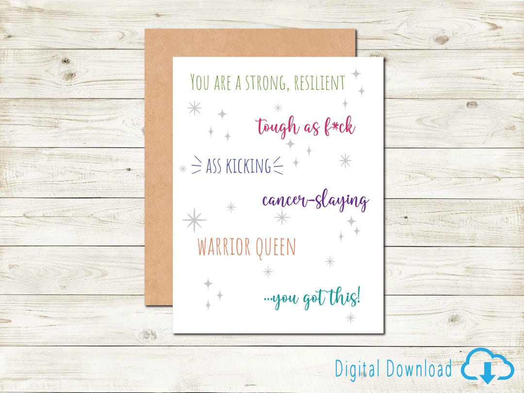 Printable Brave and Strong Card Kick Ass Card to Send Encouragement to ...