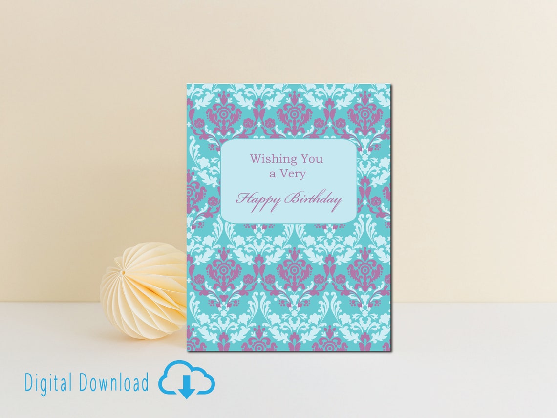 Printable Birthday Card Digital Download Birthday Wishes for You Card ...