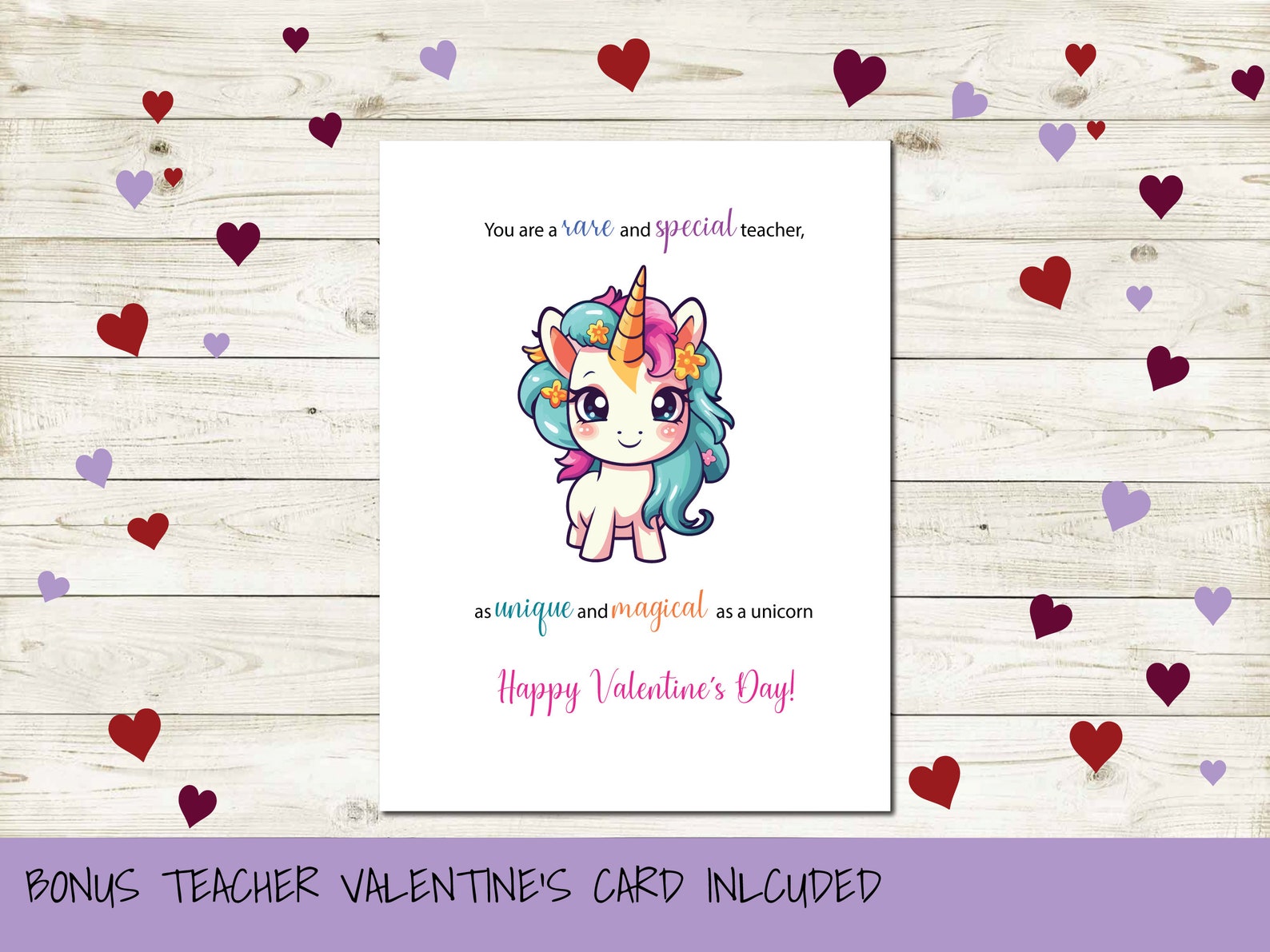 Printable Kids Valentine's Day Cards With Cute Unicorns Classroom ...