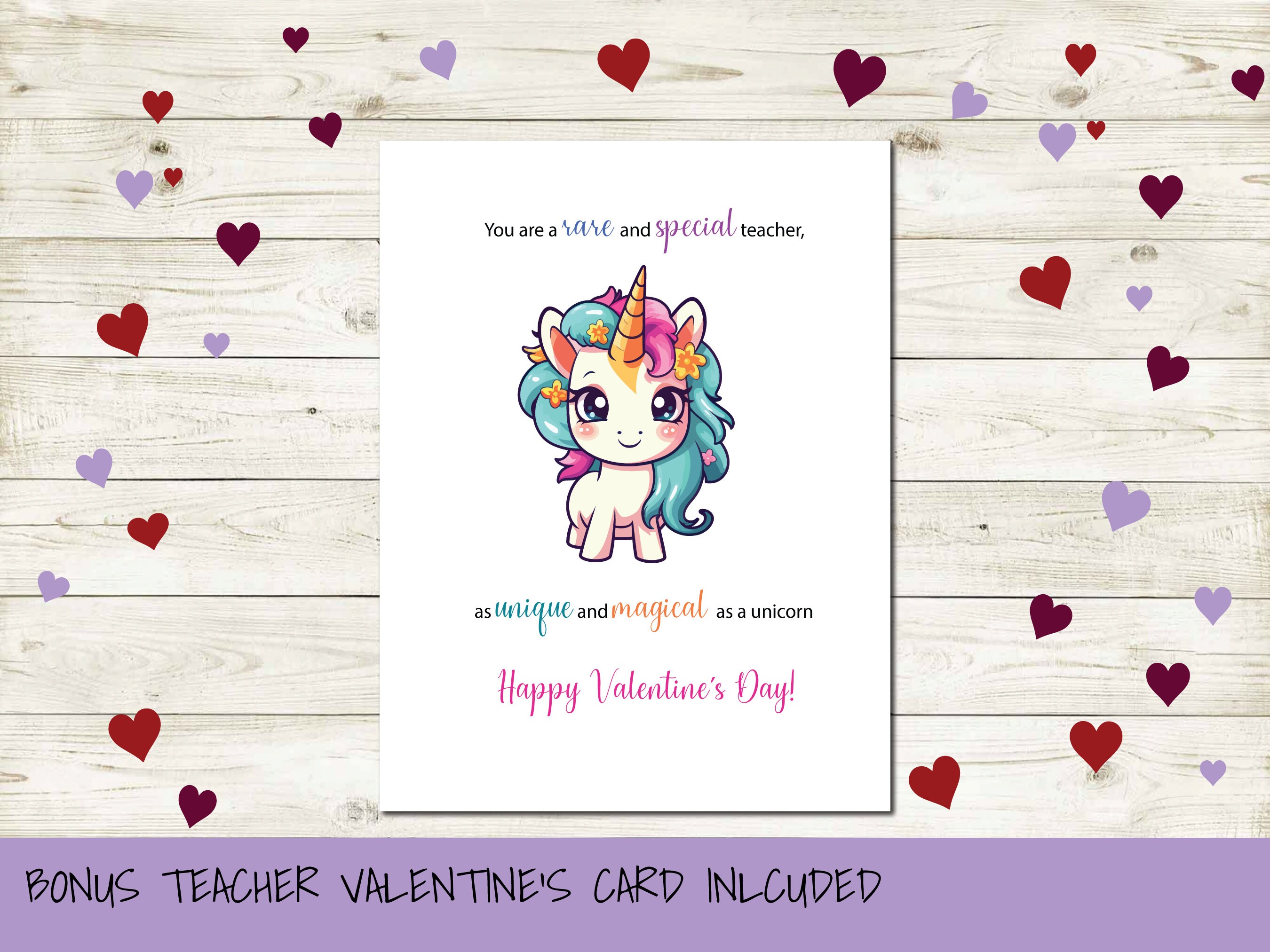 Printable Kids Valentine's Day Cards With Cute Unicorns Classroom ...