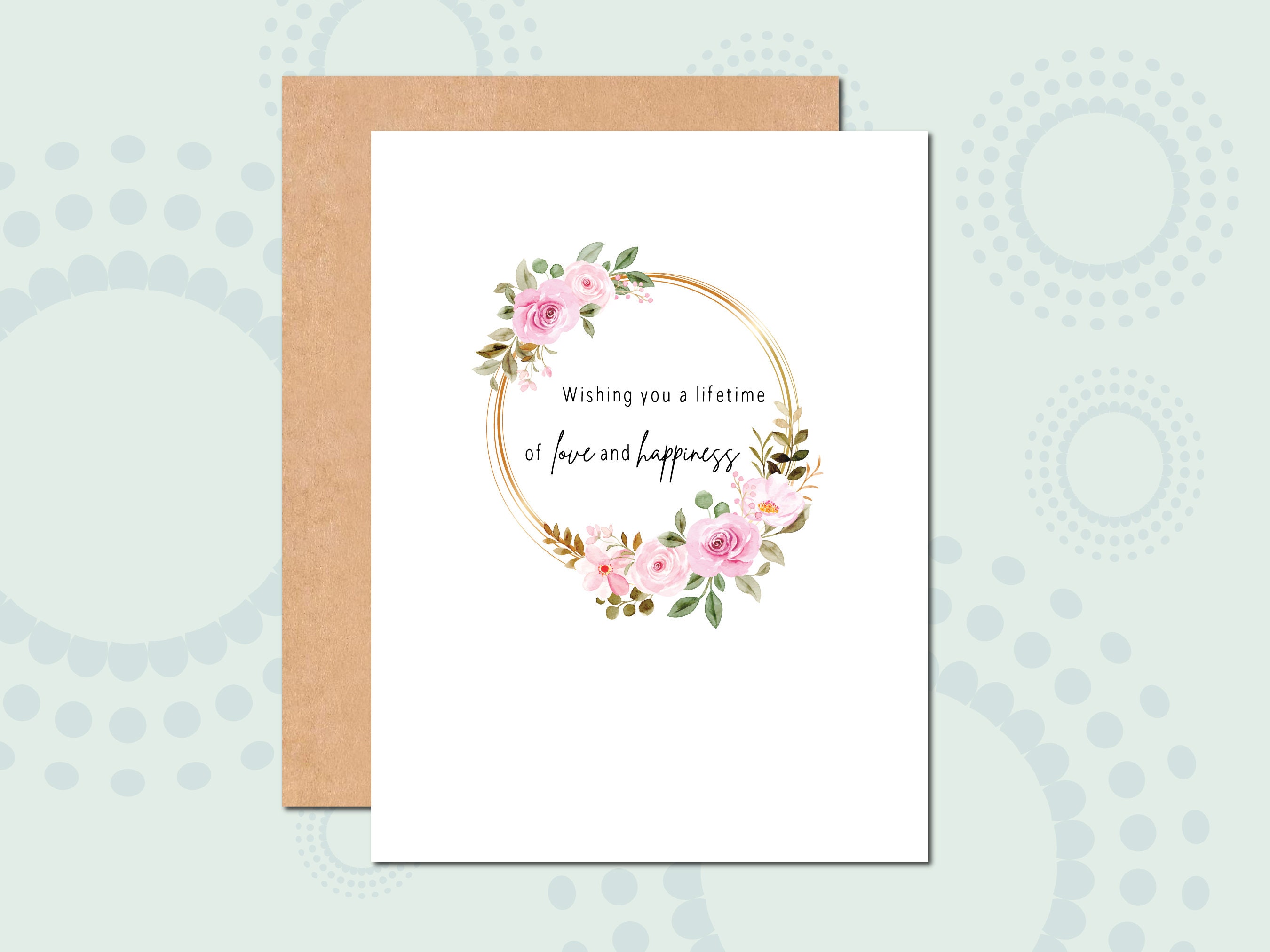 Bridal Shower Card for Bride-to-be Wishing You a Lifetime of Happiness ...