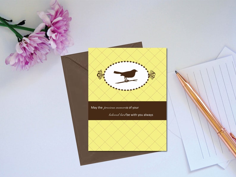 Bird Sympathy Card Loss of Bird Condolences for Loss of Bird ...