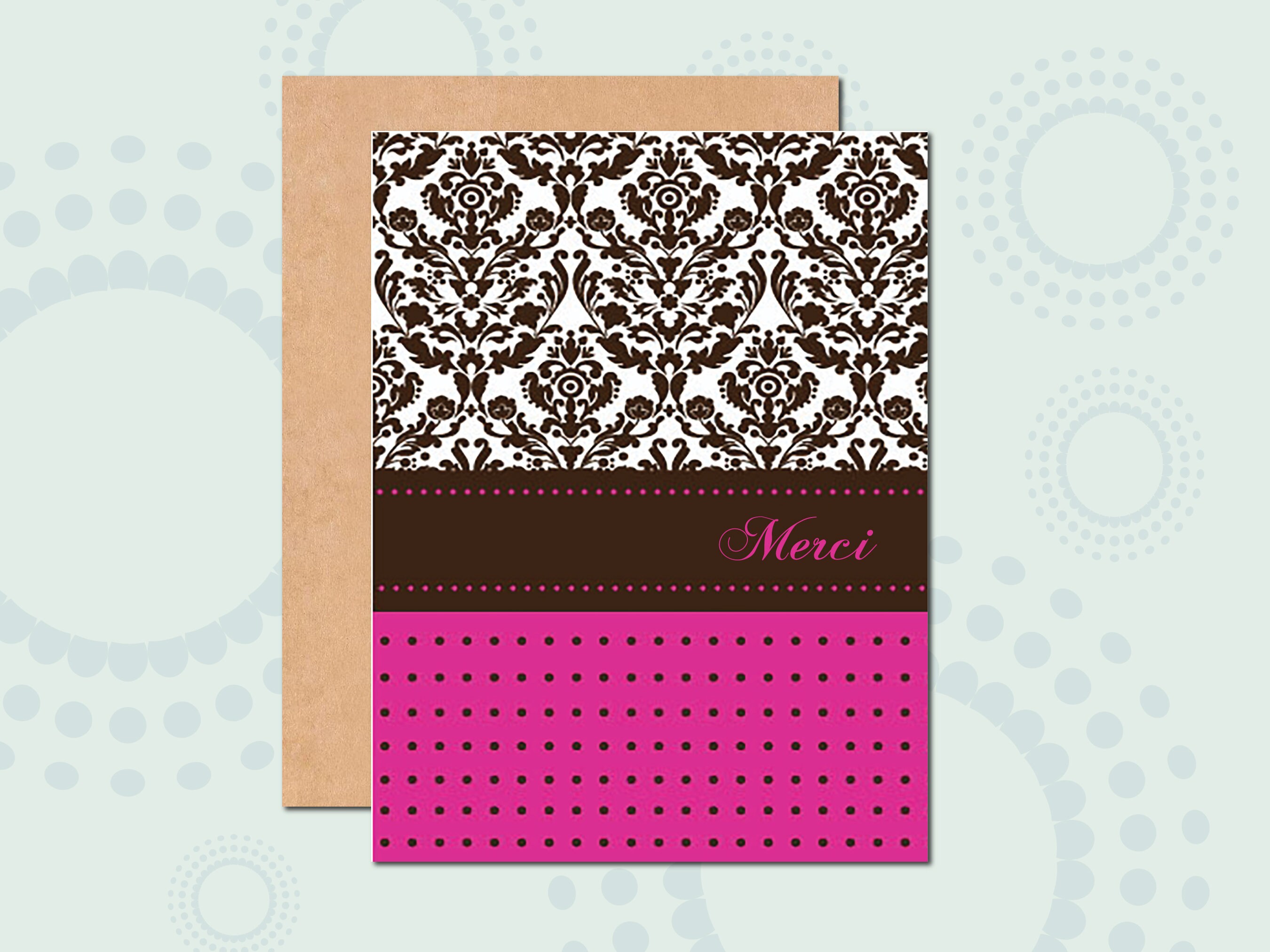 Merci Thank-you Card in French Card Merci Card for Teacher or Friend ...