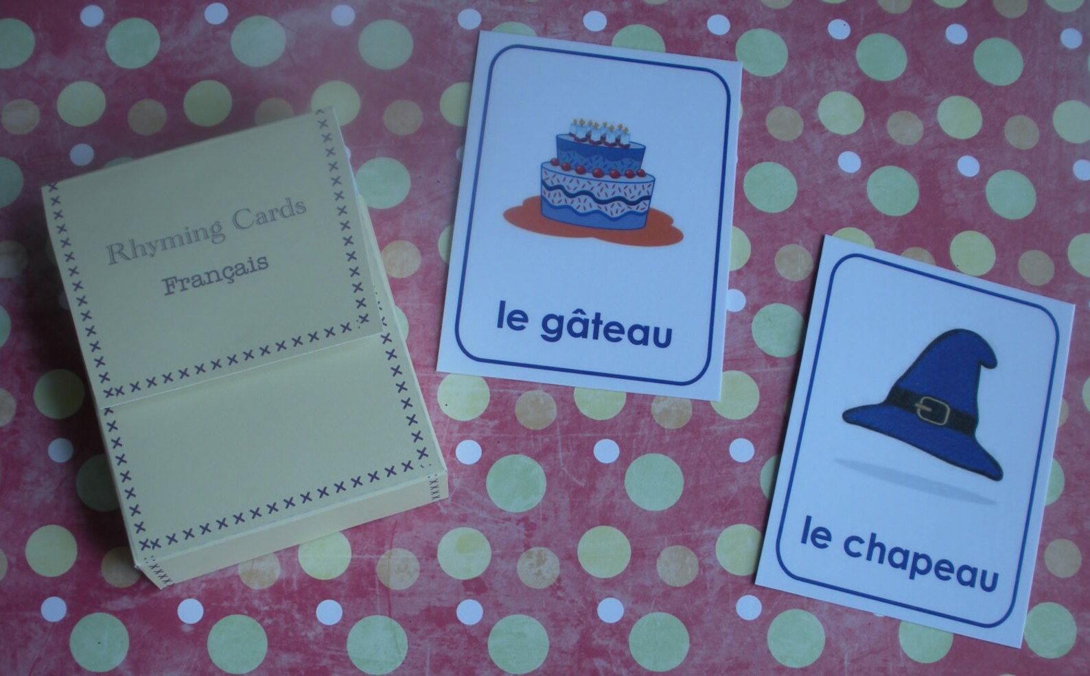 French Rhyming Flash Cards, Set of 48 Digital Download Printable ...