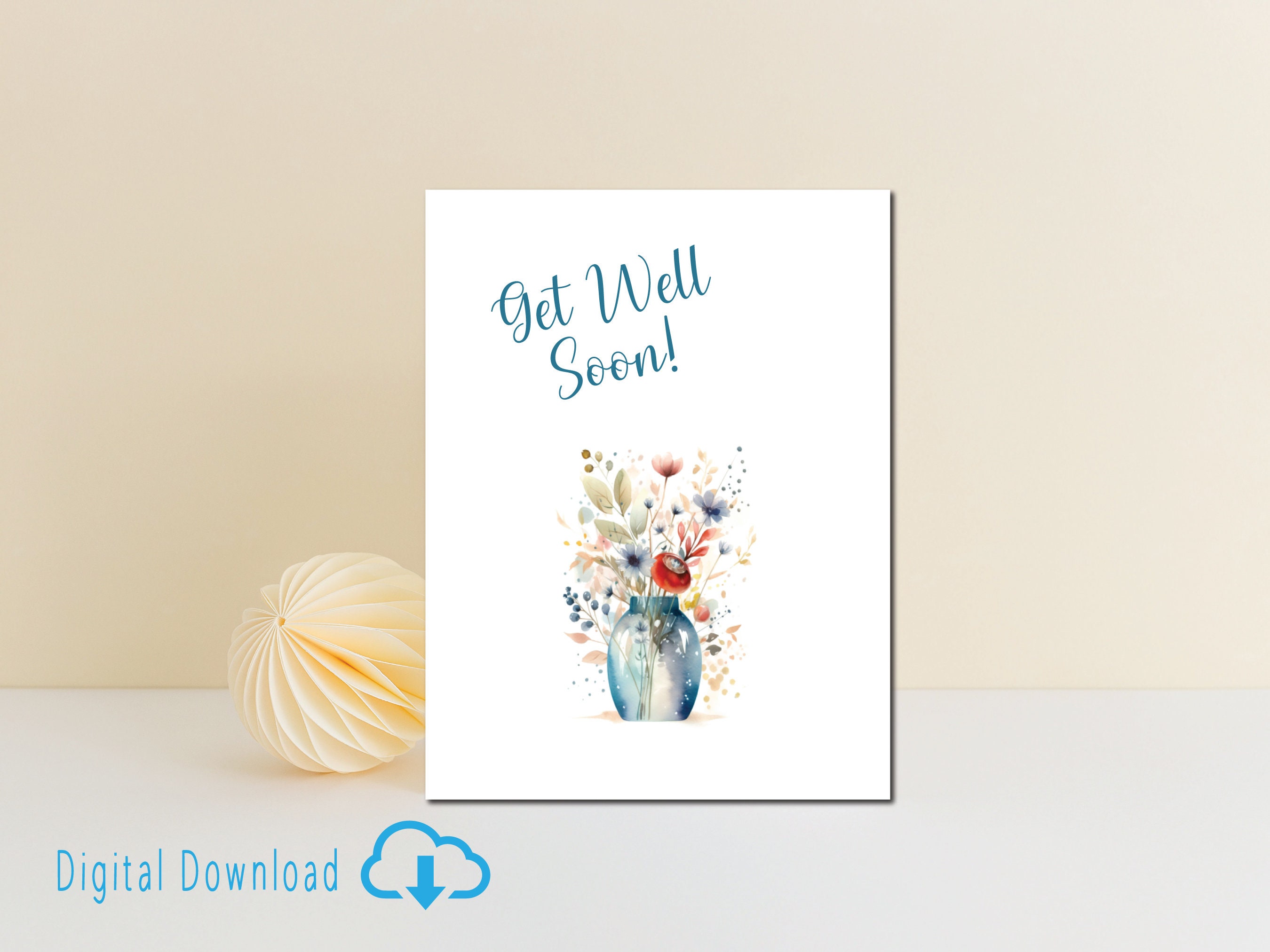 Printable Get Well Soon Card for Friend Digital Download Get Well Card ...