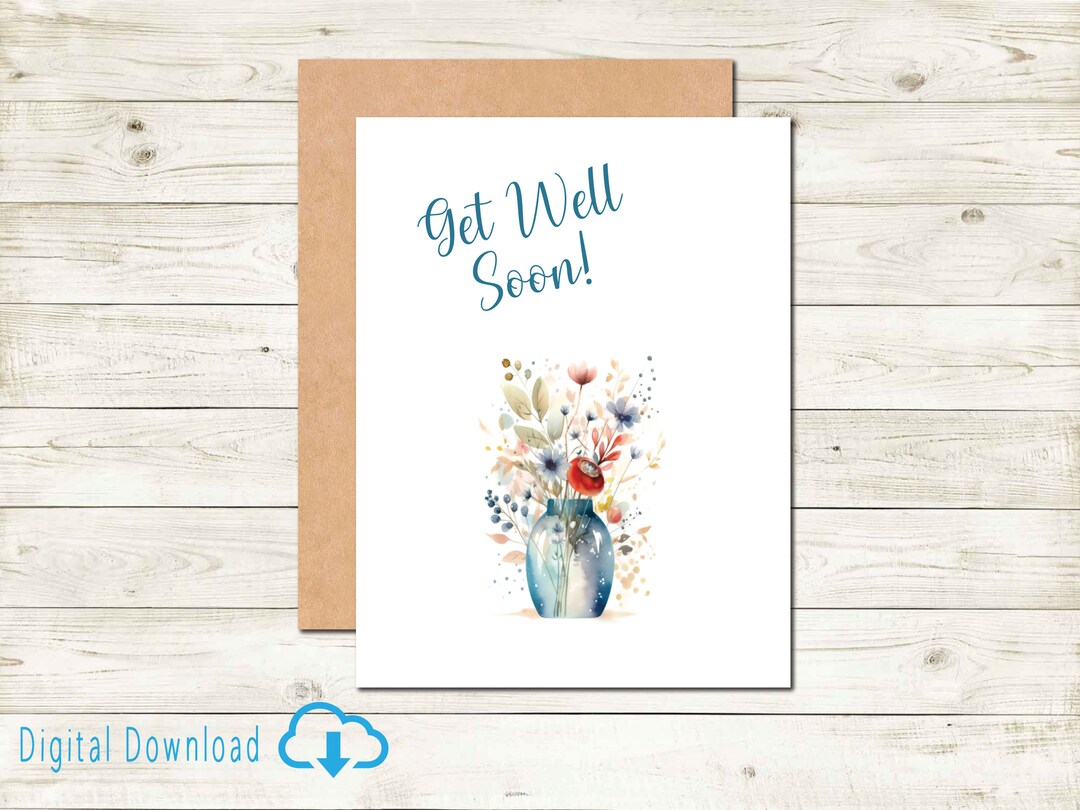 Printable Get Well Soon Card for Friend Digital Download Get Well Card ...