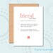 Printable Definition of Friend Card to Celebrate Friendship With Your ...