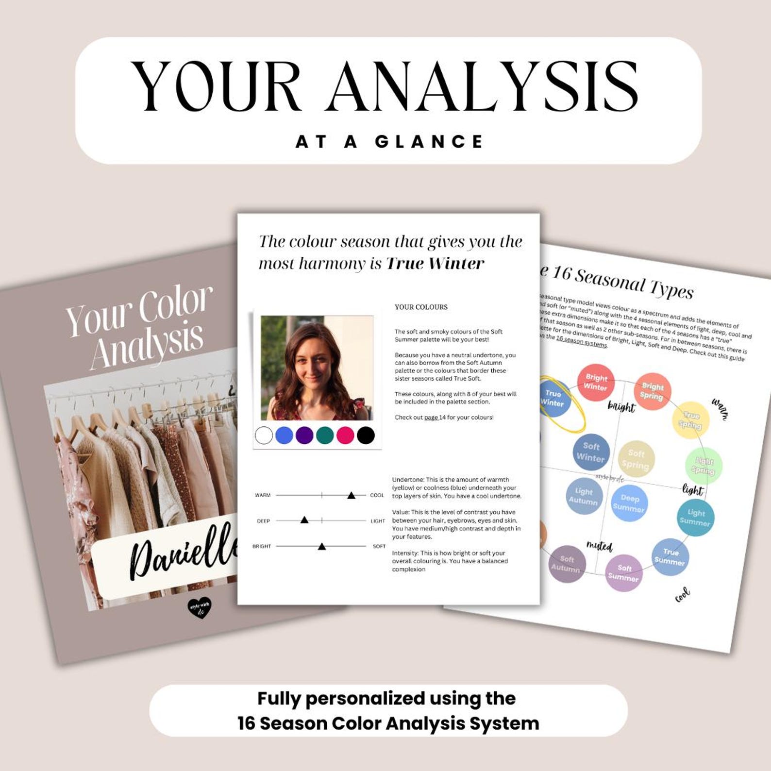 Personalized Color Analysis: 16 Season System, Custom Palette | Gift ...