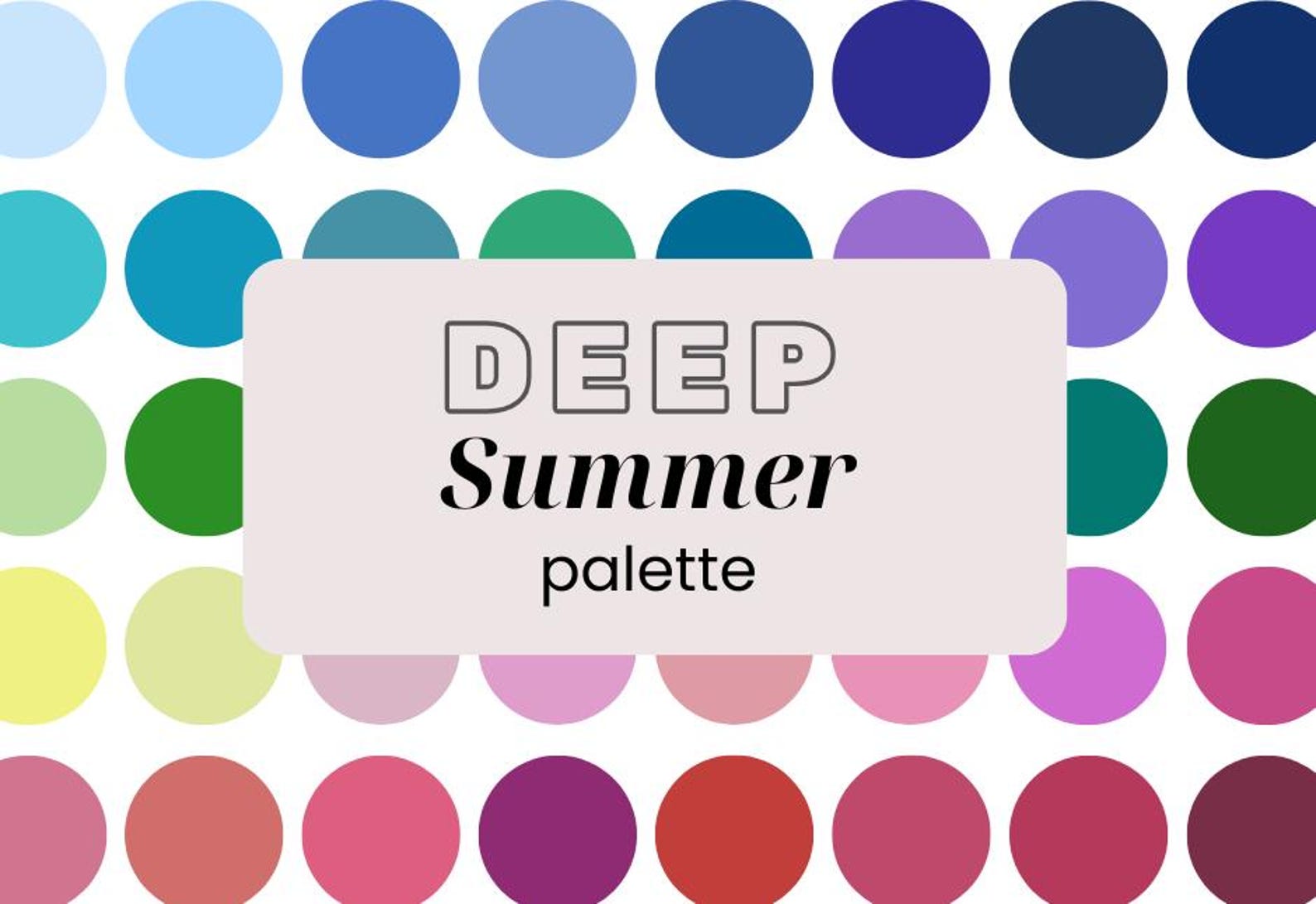 Deep Summer Color Palette | Instant Download | From the 16 Season Color ...