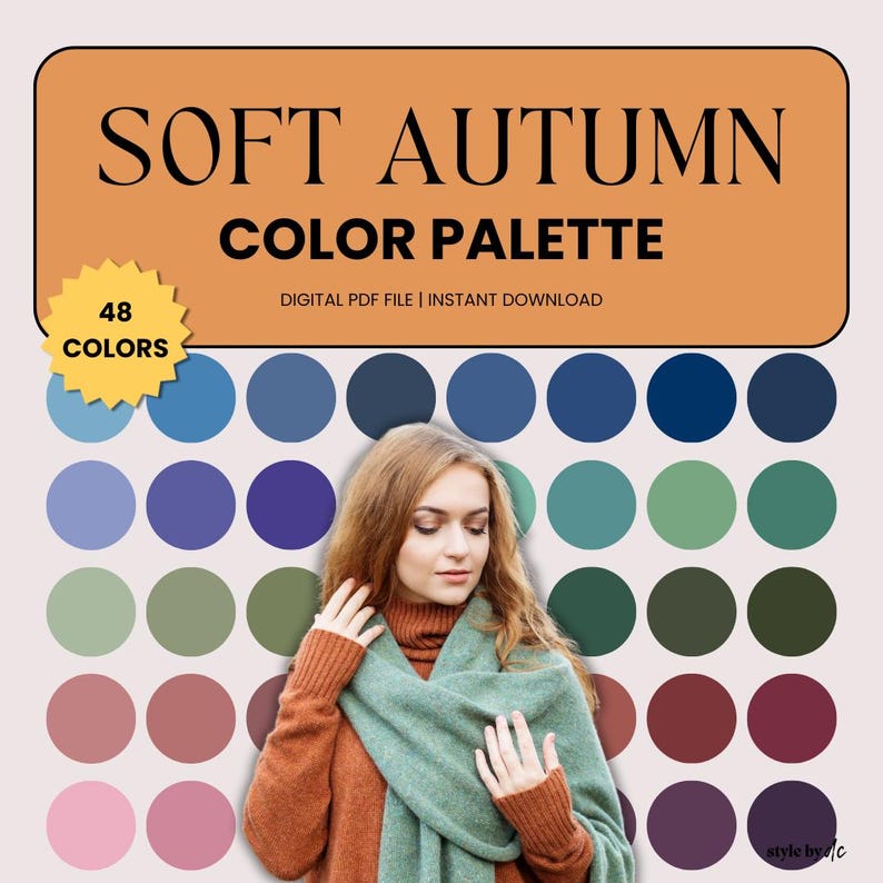Soft Autumn Color Palette: Digital Swatch Fan for Color Analysis (PDF ...